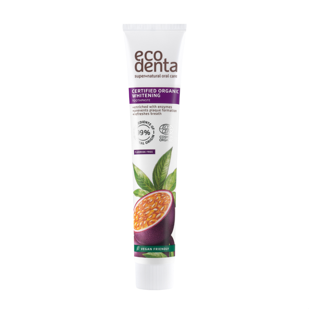 ECODENTA Organic balinamoji pasiflorų skonio dantų pasta su enzimais 7 ...